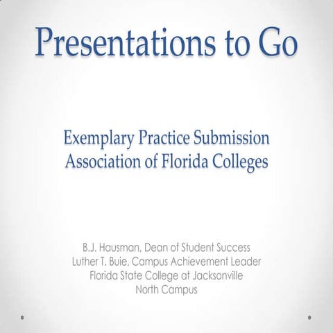 Student Success Presentations To Go | PPTX | College Education | Education