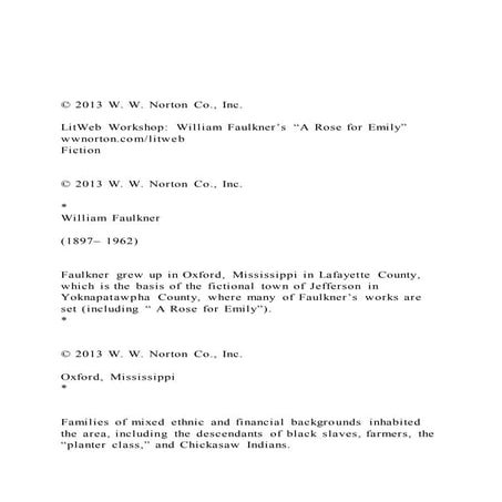 © 2013 W. W. Norton Co., Inc.LitWeb Workshop William Fa | PDF