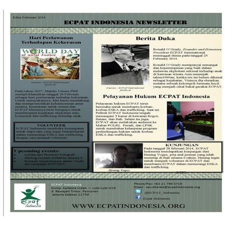 ECPAT Indonesia Newsletter February 2014 | PDF