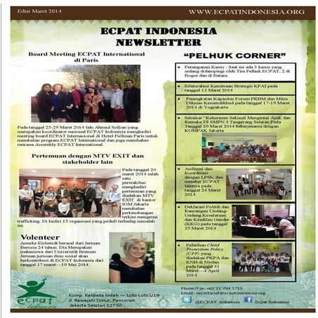 ECPAT Indonesia Newsletter March 2014 | PDF