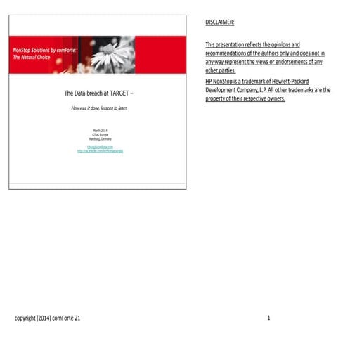 The attack on TARGET: how was it done - lessons learned for protecting ...