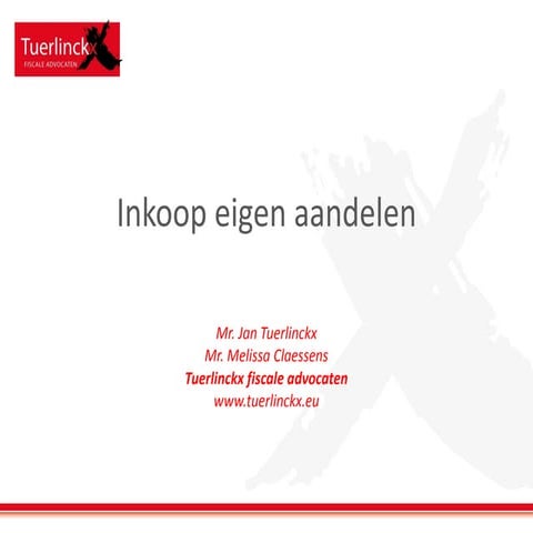 Inkoop eigen aandelen | PDF