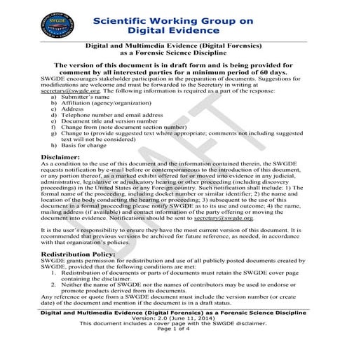 Digital and Multimedia Evidence as a Forensic Science Discipline | PDF