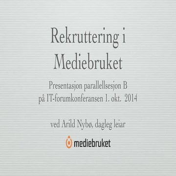 Rekruttering : Mediebruket | PDF
