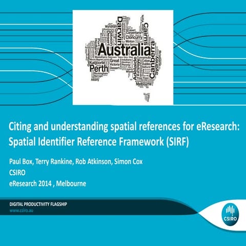 Citing and understanding spatial references for eResearch: Spatial ...