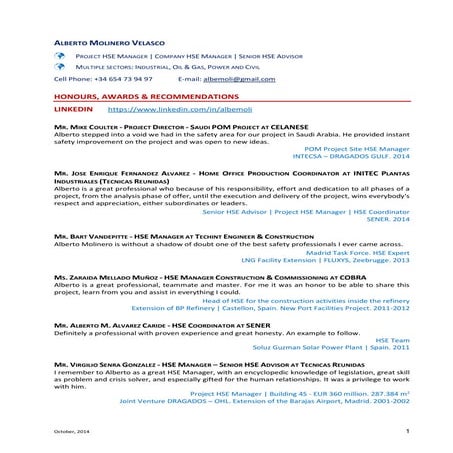 Honours - Awards - Recommendations | PDF