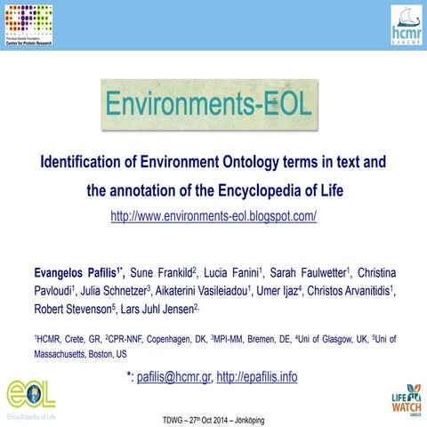 2014 10 TDWG - Environments-EOL | PDF