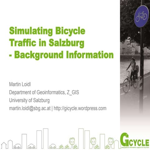 Agent-based simulation of bicycle traffic - Background information | PPTX
