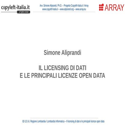 Software licensing & data governance. Libro di S. Aliprandi (anteprima ...