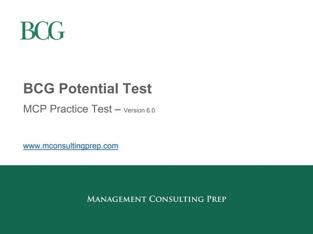 Online Case Practice BCG | PDF