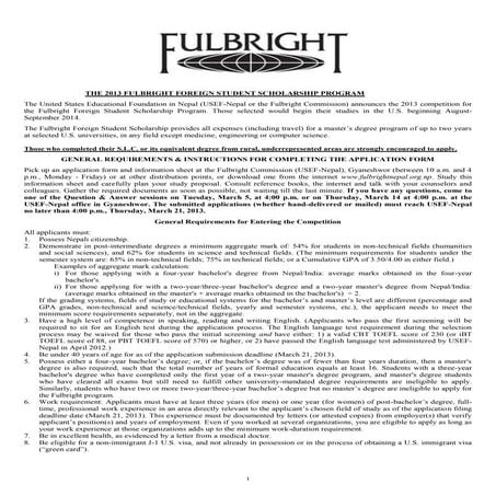 2014 15 fulbright student scholarship - application form | DOC | Student Financial Aid ...