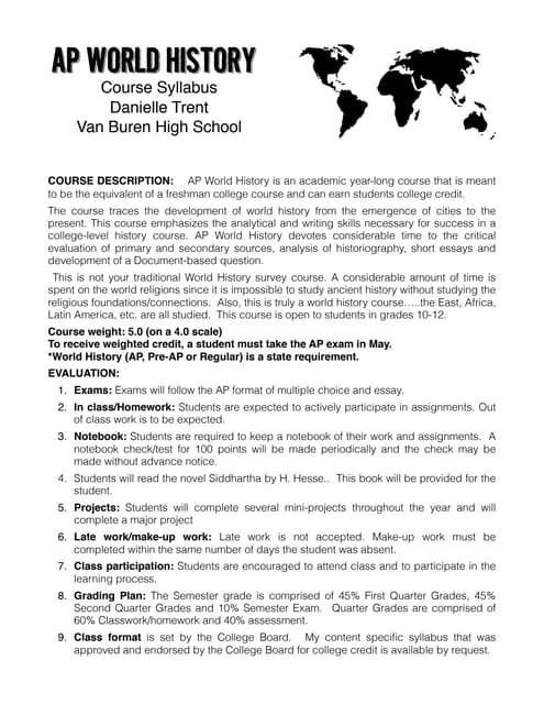 2011 ap world summer assignment and letter | PDF