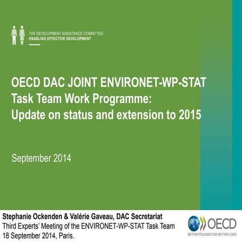 OECD DAC Joint ENVIRONET-WP-STAT Task Team Work Programme: Update on ...