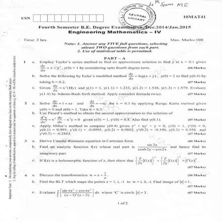 4th Semester (December; January-2014 and 2015) Mechanical Engineering ...