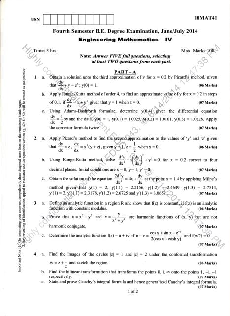 4th Semester Mechanical Engineering (2013-June) Question Papers | PDF
