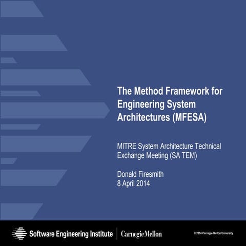 Method Framework for Engineering System Architectures - 2014 | PDF