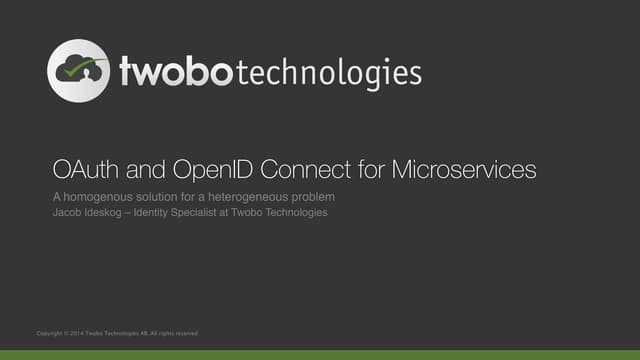 OAuth and OpenID Connect for Microservices | PPT OAuth and OpenID Connect for Microservices | PPT