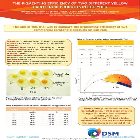 2014 - The pigmenting efficiency of two different yellow carotenoid ...