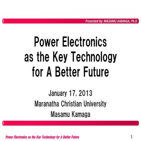 Power Electronics as the Key Technology for a Better Future | PDF