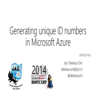 Generating unique id numbers in Azure | PPT
