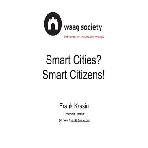 Resilient Cities - Smart Citizens introduction | PDF