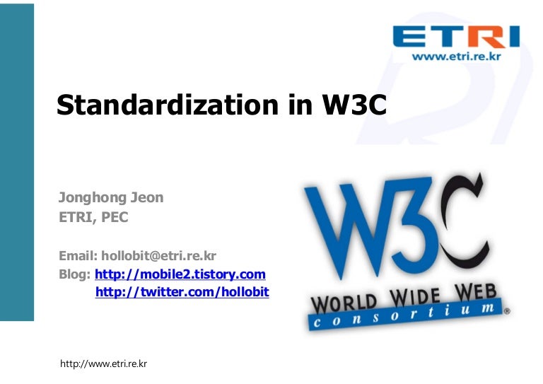 Standardization in W3C