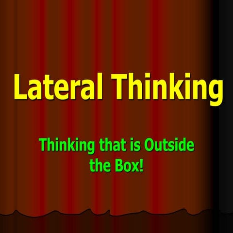 Lateral thinking for Business Management | PPT