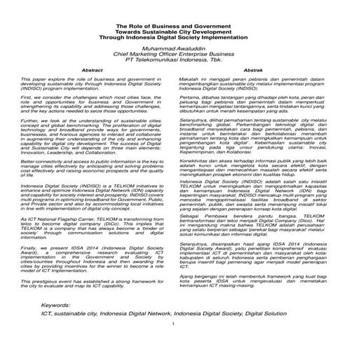 20140601 the role of business and government in smart sustainable city | PDF