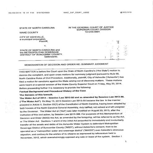 Judge Manning Decision re: The Water Act | PDF