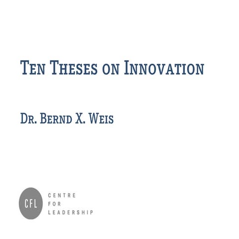 Ten Theses on Innovation | PDF