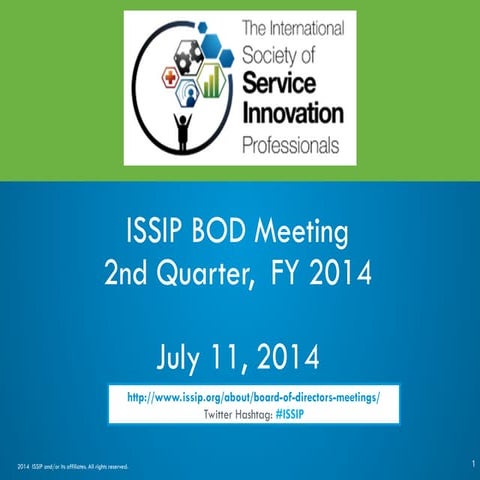 20140711 Slides - ProgressUpdateWithBoard - ISSIP_BOD 20140711 ...
