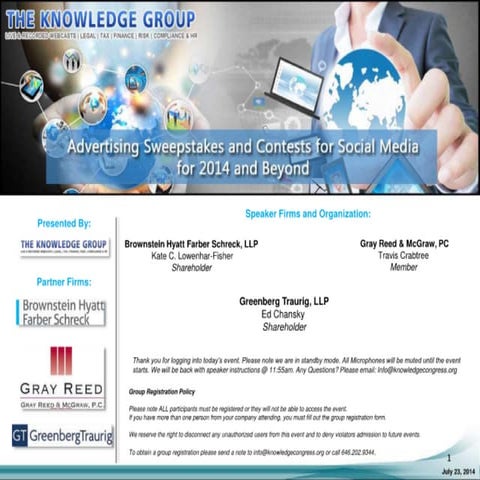 Advertising Sweepstakes and Contests for Social Media for 2014 and ...
