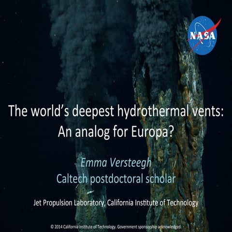 The world’s deepest hydrothermal vents: An analog for Europa? | PDF ...