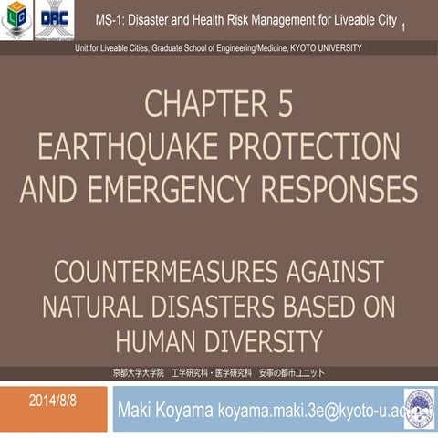 COUNTERMEASURES AGAINST NATURAL DISASTERS BASED ON HUMAN DIVERSITY | PPT