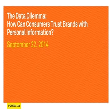 The Data Dilemma: How Can Consumers Trust Brands with Personal ...
