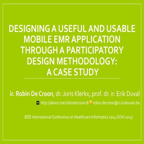Designing a useful and usable mobile EMR application through a ...
