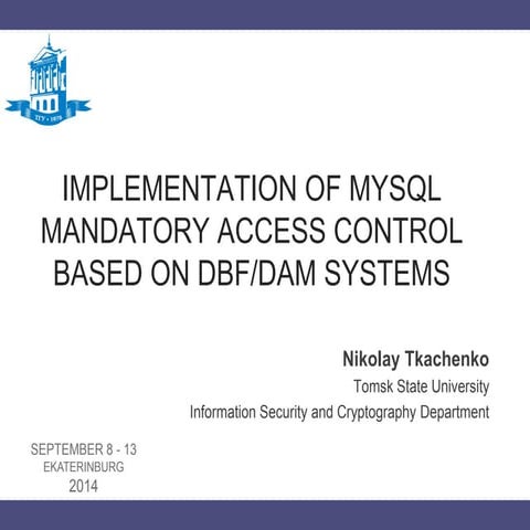 Development and Implementation of Mandatory Access Control Policy for ...
