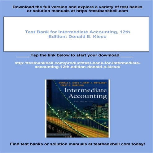 TESTBANK for Intermediate Accounting, 17th Edition by Donald E. Kieso | PDF