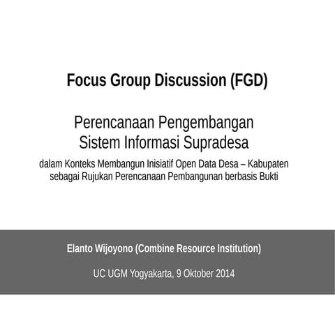 2014 10 09 fgd perencanaan pengembangan si supradesa | PDF