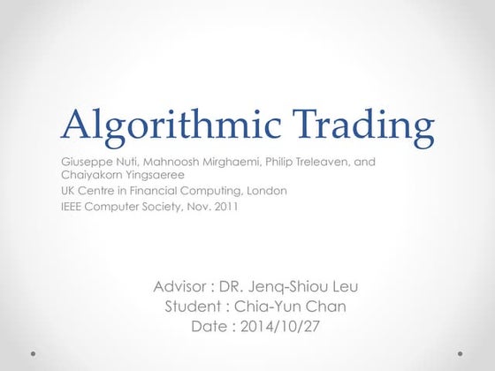Algorithmic Trading | PPT