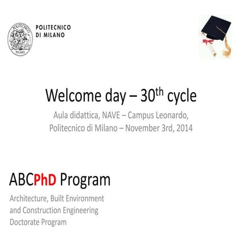 2014 11 03 abc ph d program polimi - kickoff | PPTX