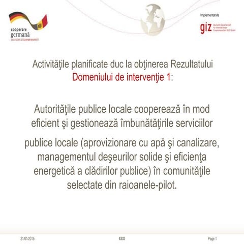 Prezentarea rezultatelor preliminare din 2014 - Servicii publice locale | PPT