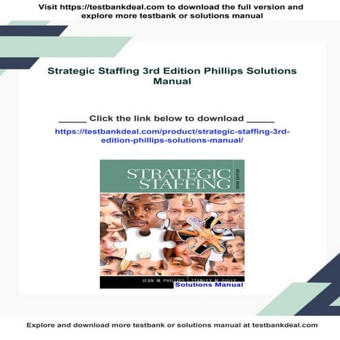 Strategic Staffing 3rd Edition Phillips Solutions Manual | PDF