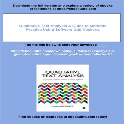 Qualitative Text Analysis A Guide to Methods Practice Using Software Udo Kuckartz | PDF