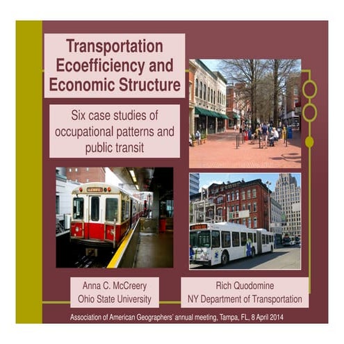 Transportation Ecoefficiency and Economic Structure: Six case studies ...