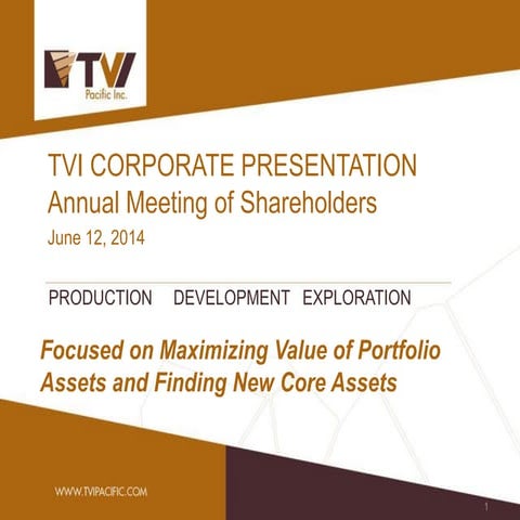 TVI Pacific Corporate Presentation | PDF