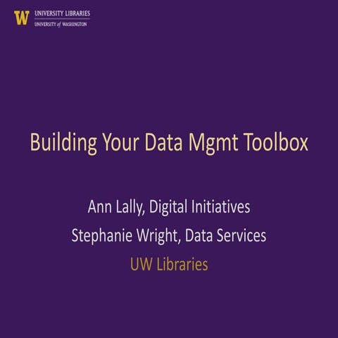 Building Your Data Management Toolbox Ppt