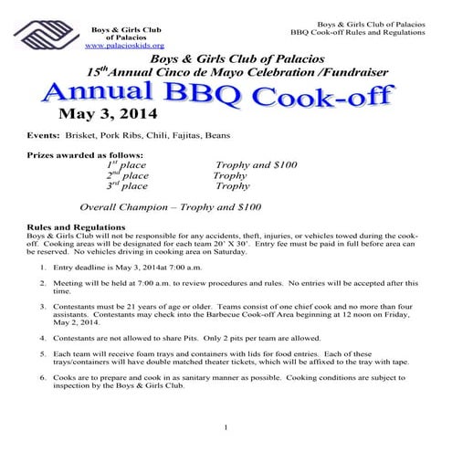 2014 cinco de mayo bbq cook off rules & regulations[1] | DOCX