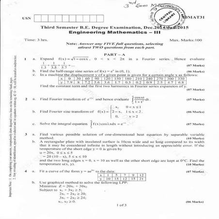 3rd Semester (December; January-2014 and 2015) Mechanical Engineering ...