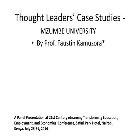 2014 e learning innovations conference kamuzora case study e learning presentation | PPT